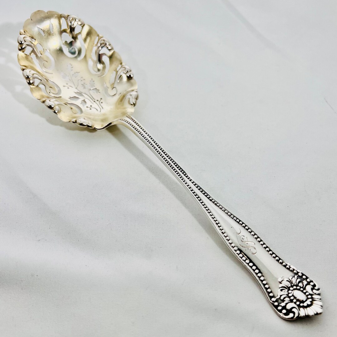 LEXINGTON Pierced Serving Spoon by KNOWLES Silver & Gold Wash - Etsy