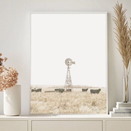 Farmhouse Art Print Neutral Wall Art Rustic Print Farm House - Etsy