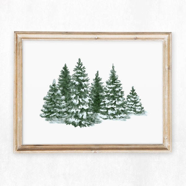 Watercolor Evergreen - Etsy