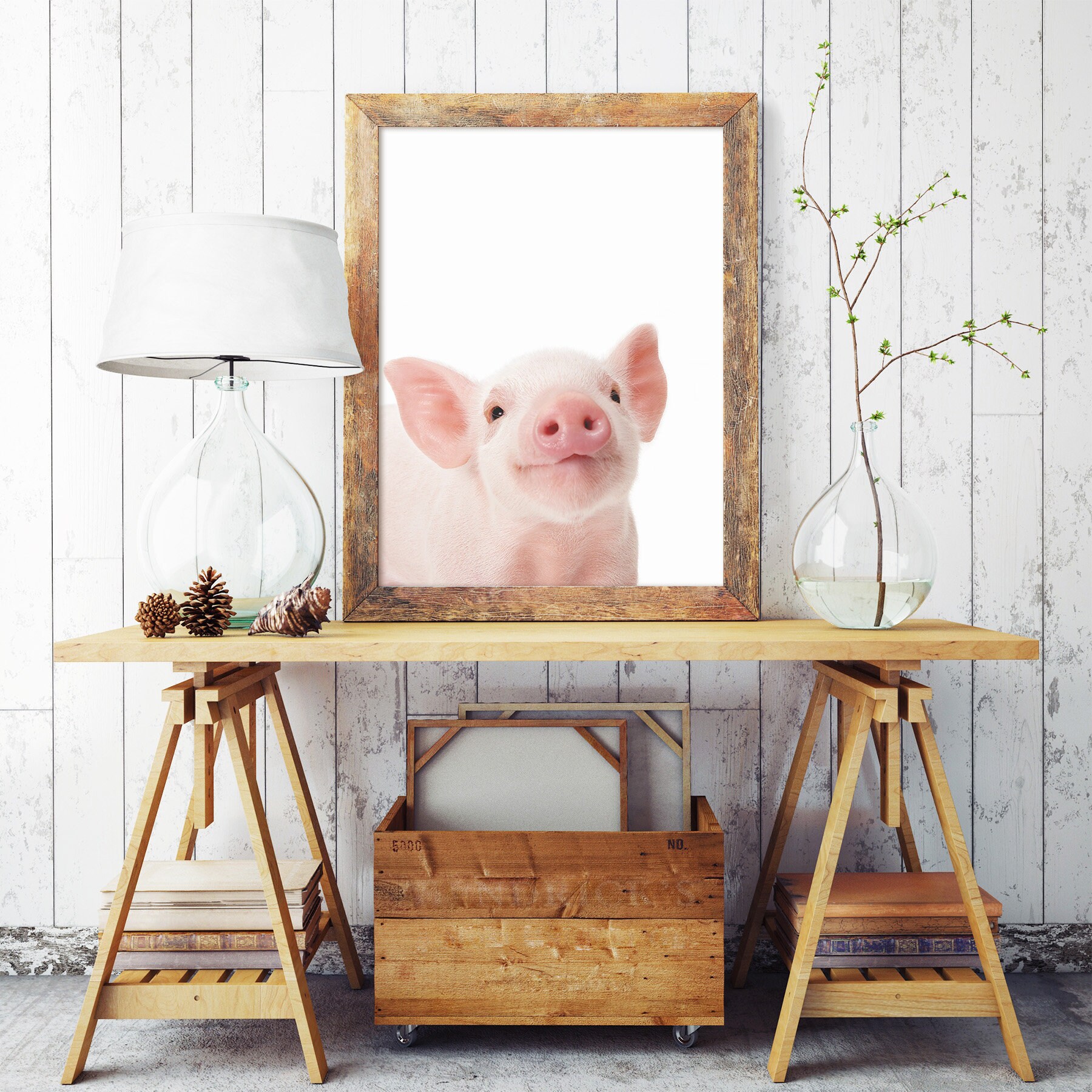 Pig Wall Art Farmhouse Decor Piglet Print Baby Pig Print Farm | Etsy