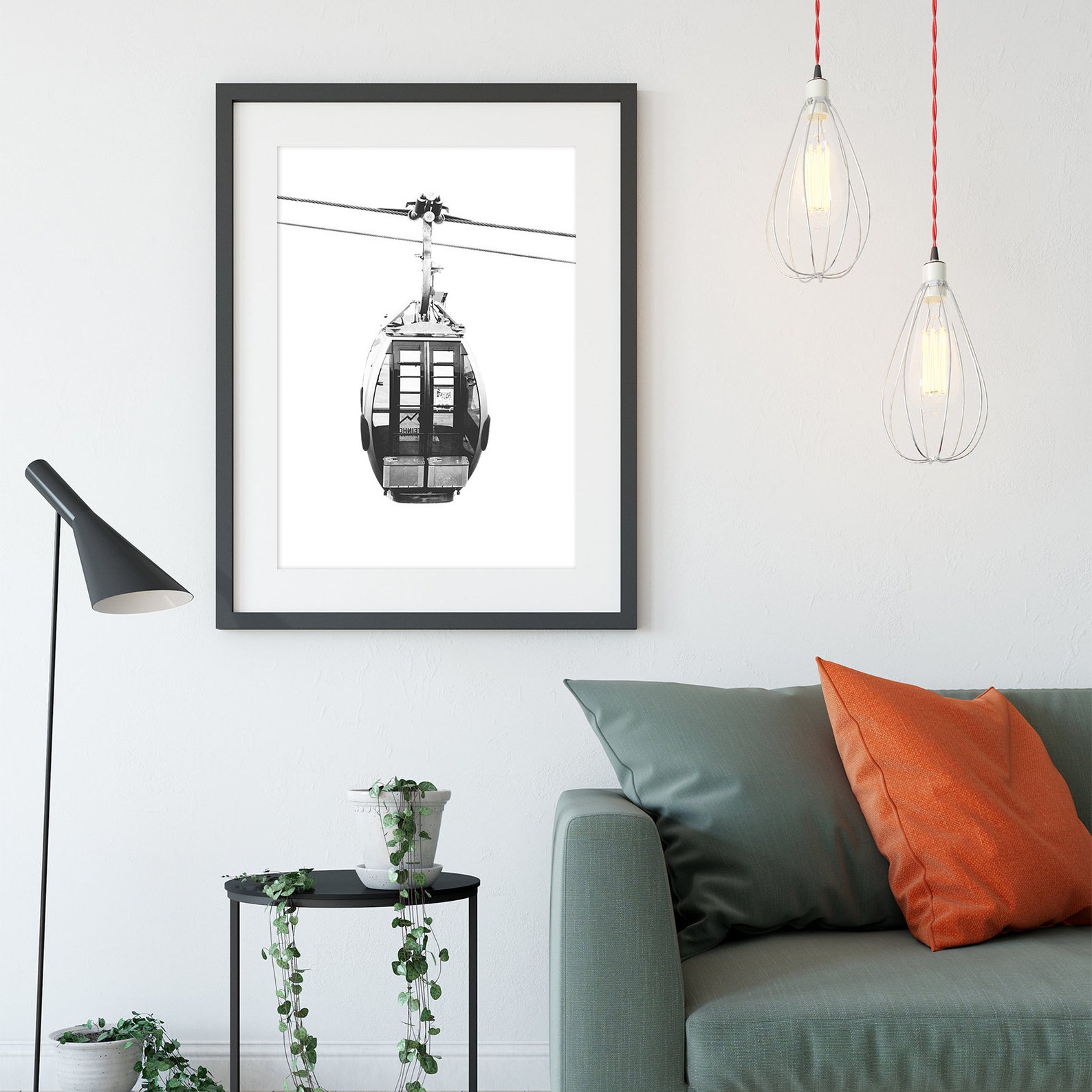 Ski Lift Print Mountain Print Scandinavian Minimalist Print - Etsy