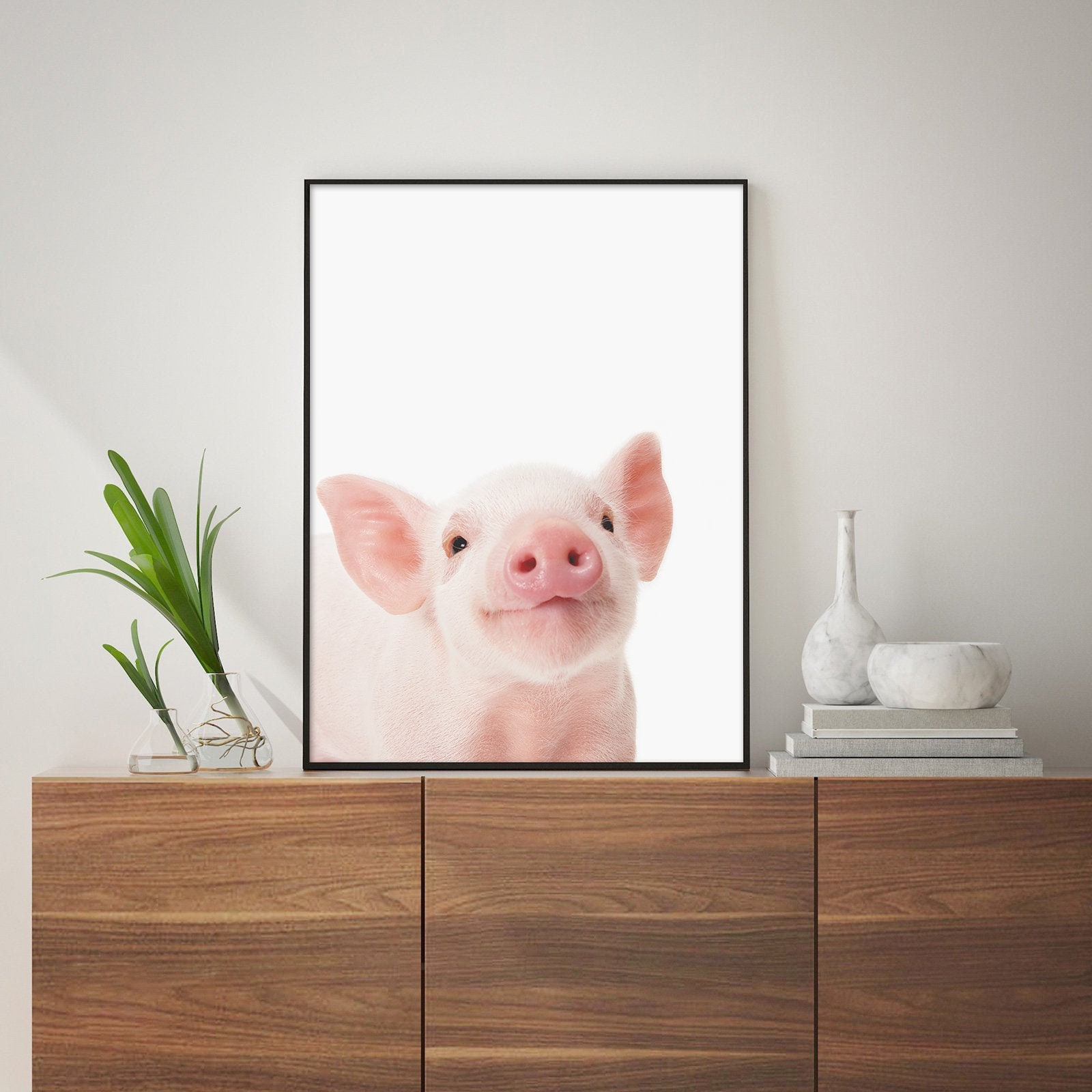 Pig Wall Art Farmhouse Decor Piglet Print Baby Pig Print Farm | Etsy