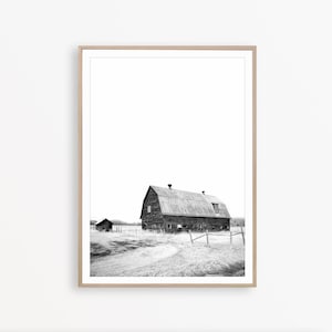 Farm Print Black and White Farmhouse Wall Art Country Print Rustic Art ...