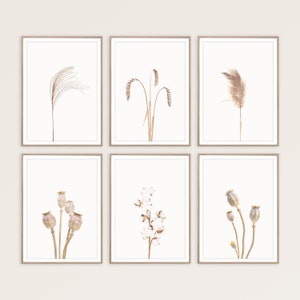 Farmhouse Wall Decor Gallery Wall Set of 6 Botanical Prints Country ...