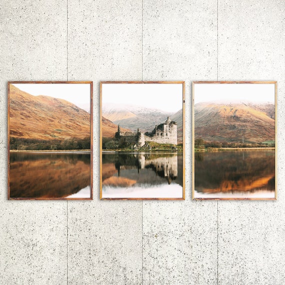 Scotland Castle Print Mountain Print Set of 3 Nature Print | Etsy