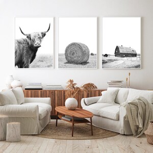 Farmhouse Print Art Set of 3 Prints Black and White Print Farmhouse ...