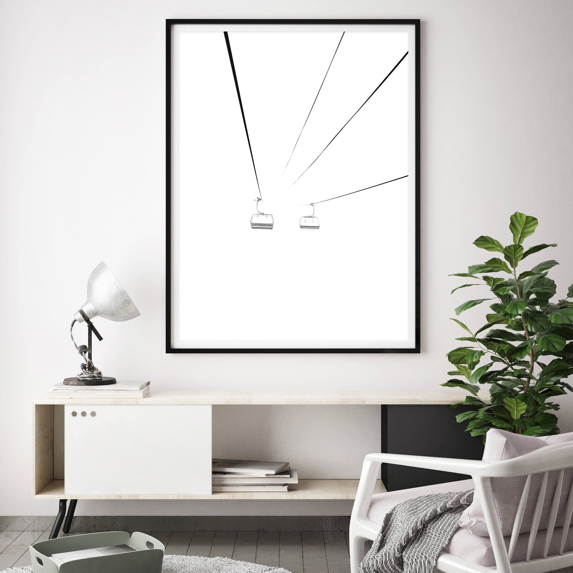 Ski Lift Print Ski Poster Nordic Art Mountain Print Snowboard - Etsy