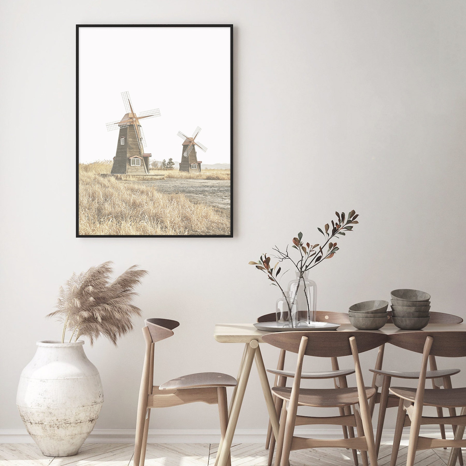 Windmill Art Farmhouse Decor Farm House Print Rustic Printable | Etsy