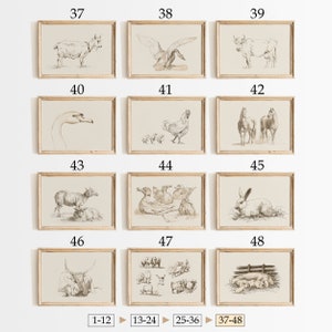 Collection of Vintage Farmhouse Prints Neutral Vintage Wall Art Rustic ...