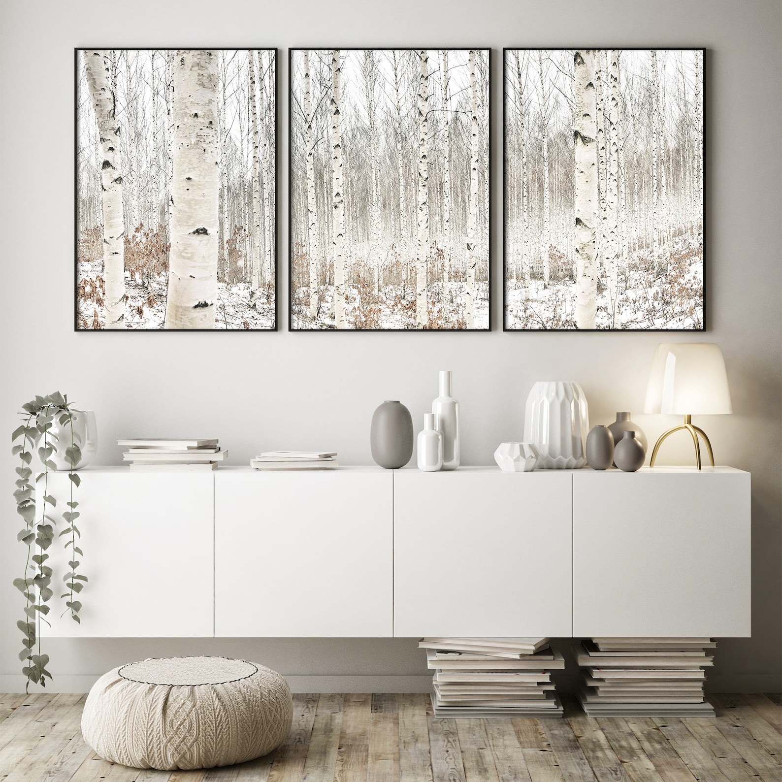 Birch Tree Wall Art Forest Print Set of 3 Posters Scandinavian - Etsy