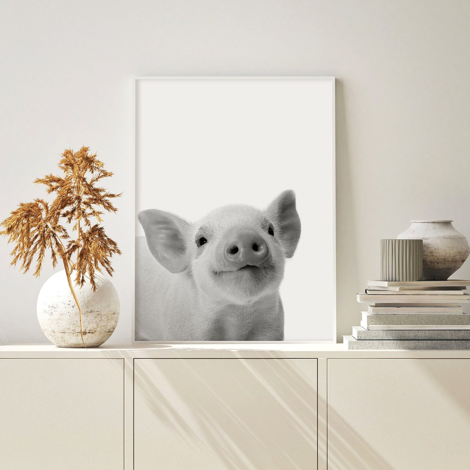 Pig Print Pig Wall Art Farmhouse Decor Piglet Print Baby Pig | Etsy
