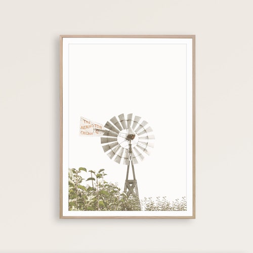 RUSTIC WALL ART Windmill Art Printable Farmhouse Decor - Etsy