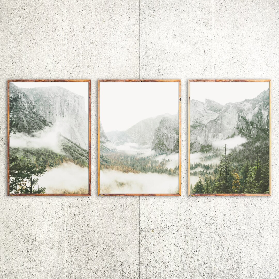 Large Landscape Print Set of 3 Piece Wall Art Yosemite Print Gallery ...