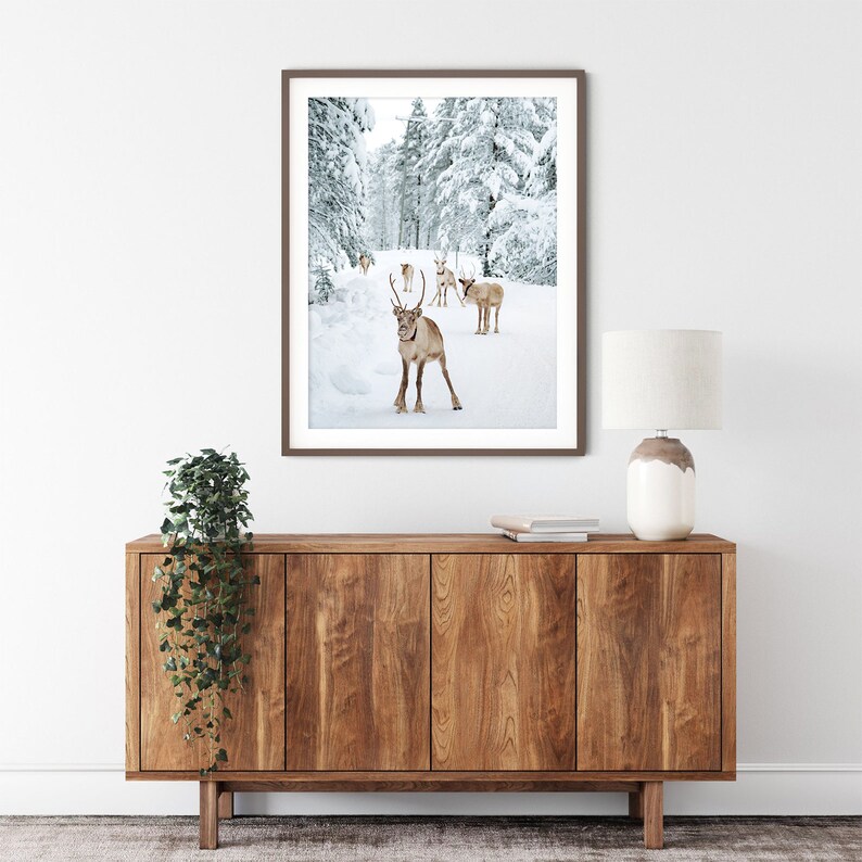 Winter Wall Art Reindeer Print Winter Decor Nursery Christmas - Etsy