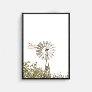 Windmill Print Farm House Wall Decor Rustic Printable - Etsy