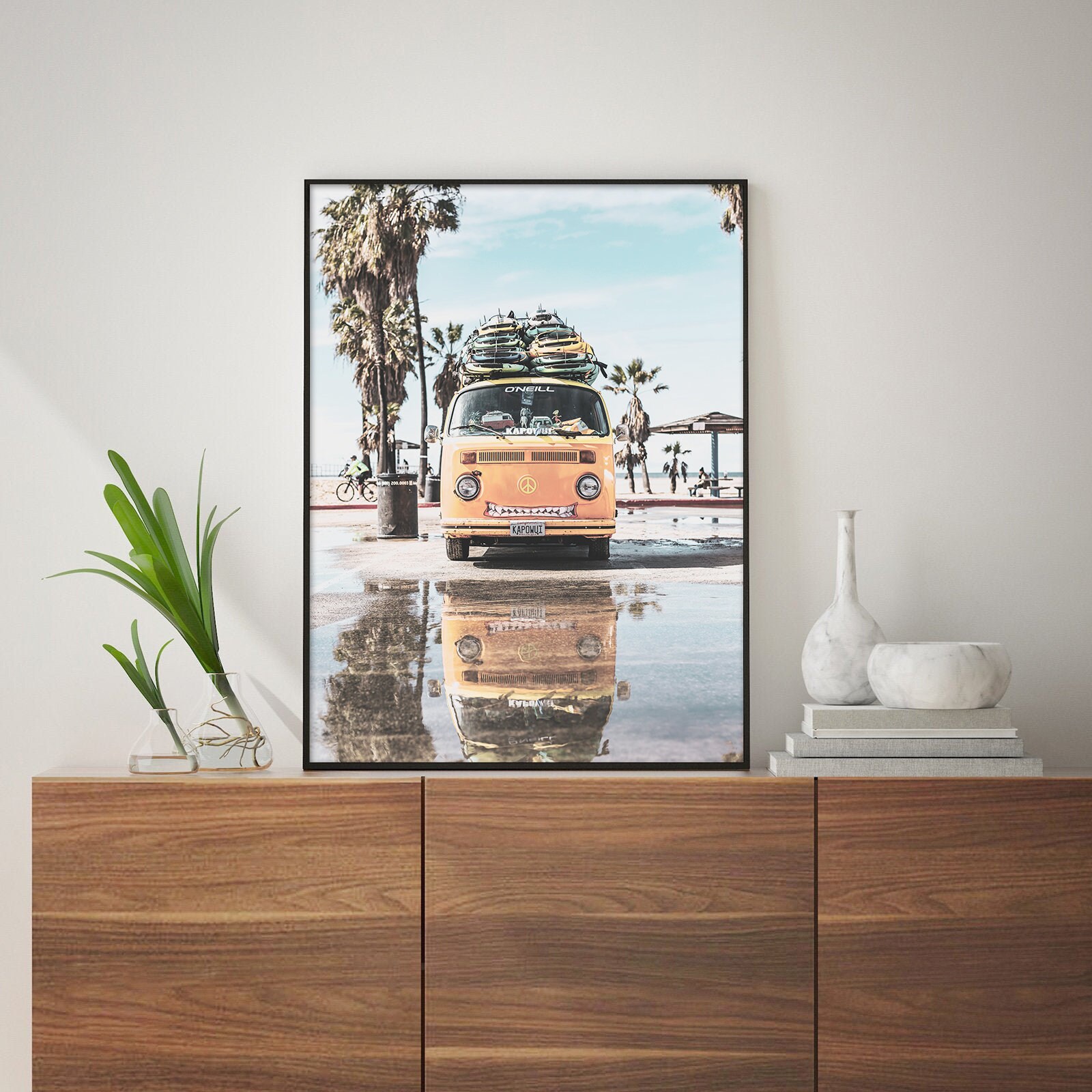 Surf Wall Art Camper Van Print VW Bus Print California Beach | Etsy
