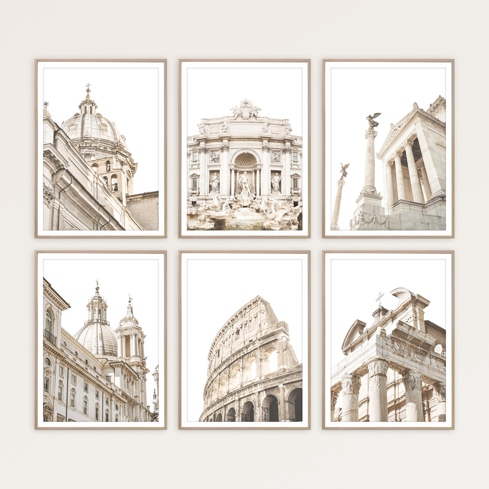 Italy Wall Art Rome Print Set of 6 Printable Art Architecture | Etsy