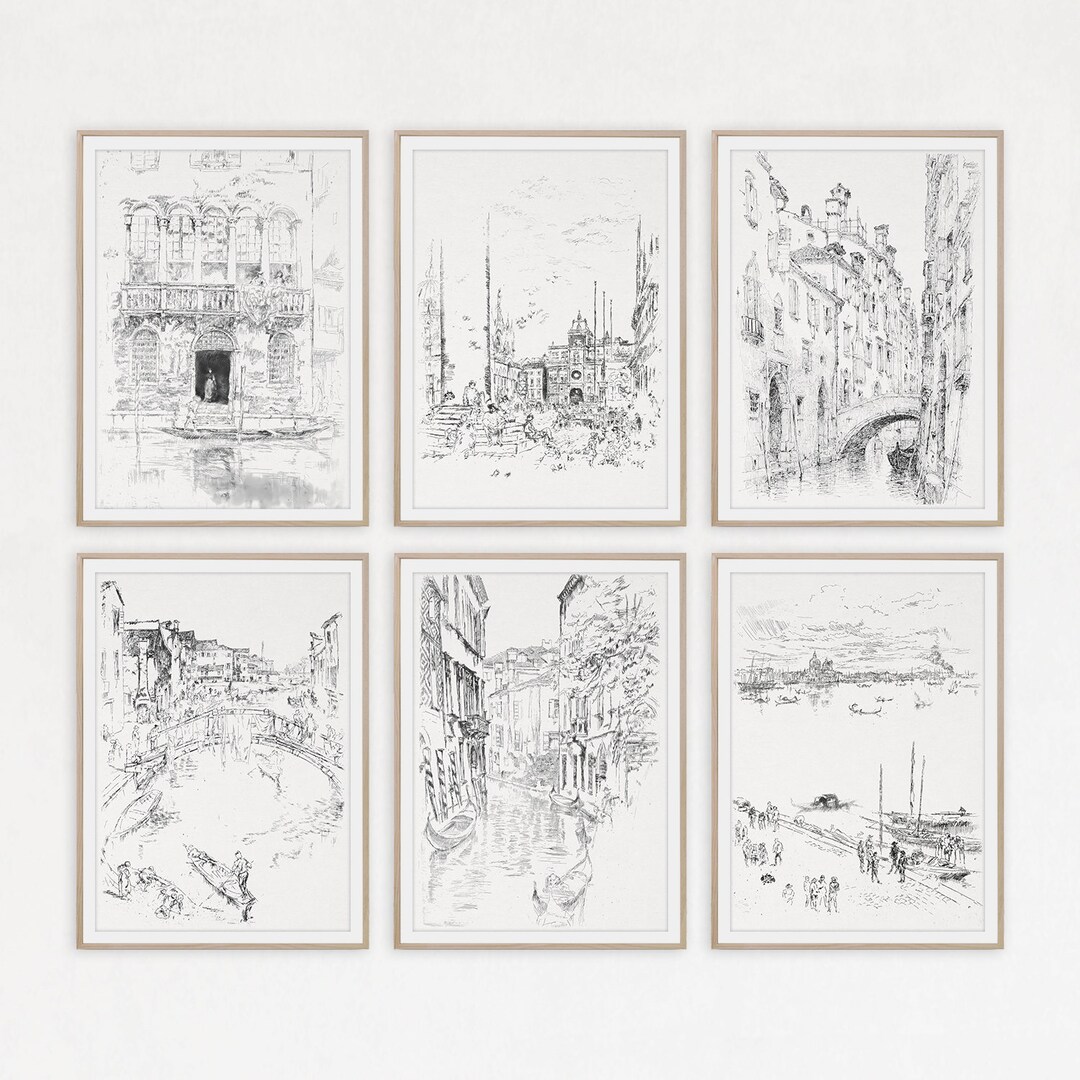 Venice Prints Vintage Gallery Wall Prints Italy Wall Art Abstract ...