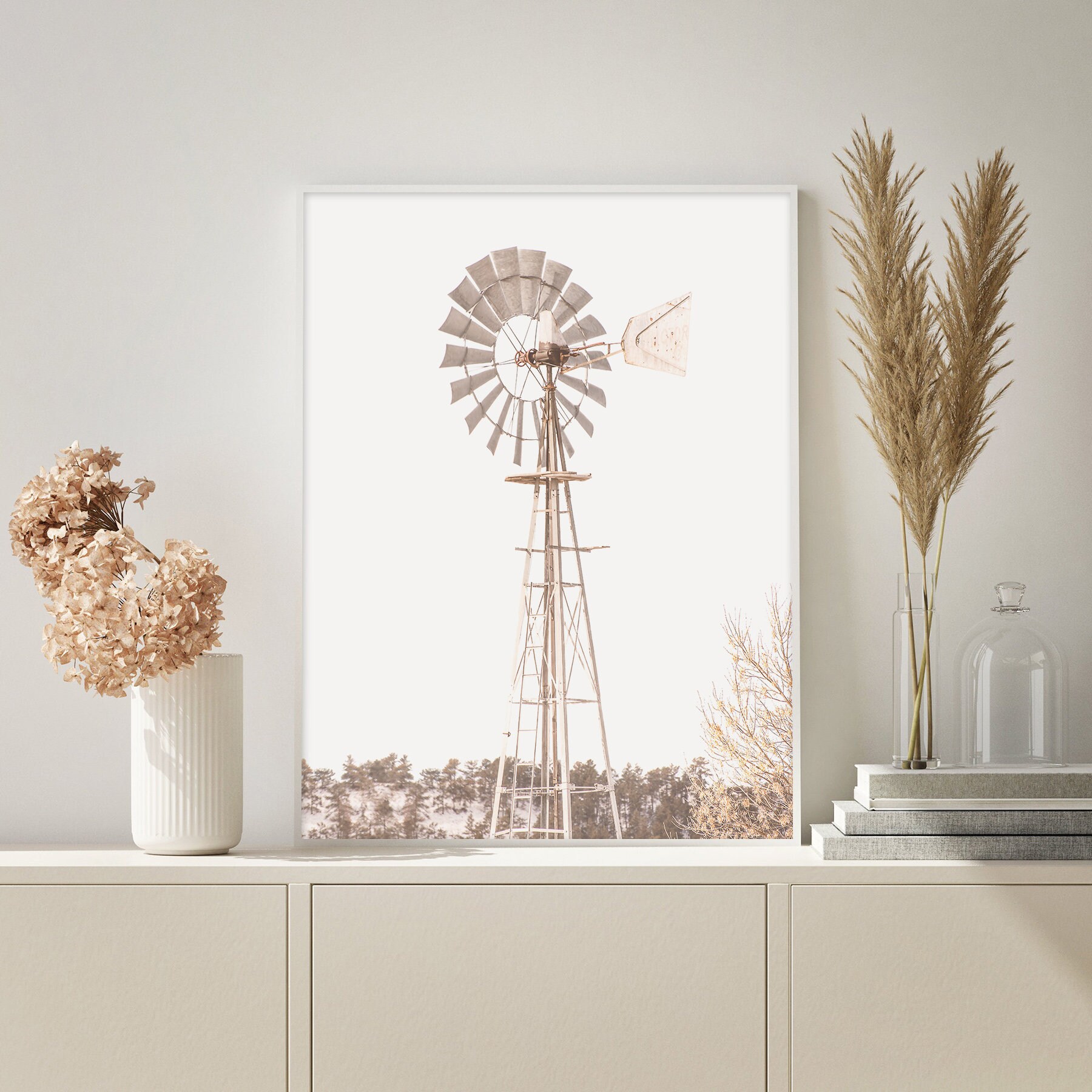 Windmill Art Farm House Decor Rustic Print Southwestern Decor Farm Art ...