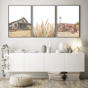 Set of 3 Farm Prints Rustic Wall Decor Farmhouse Print Set 3 Piece Wall ...