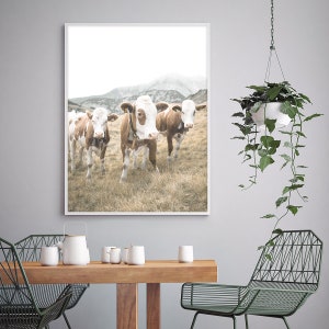 Cow Print Farm Poster Rustic Art Farmhouse Print Country Decor ...
