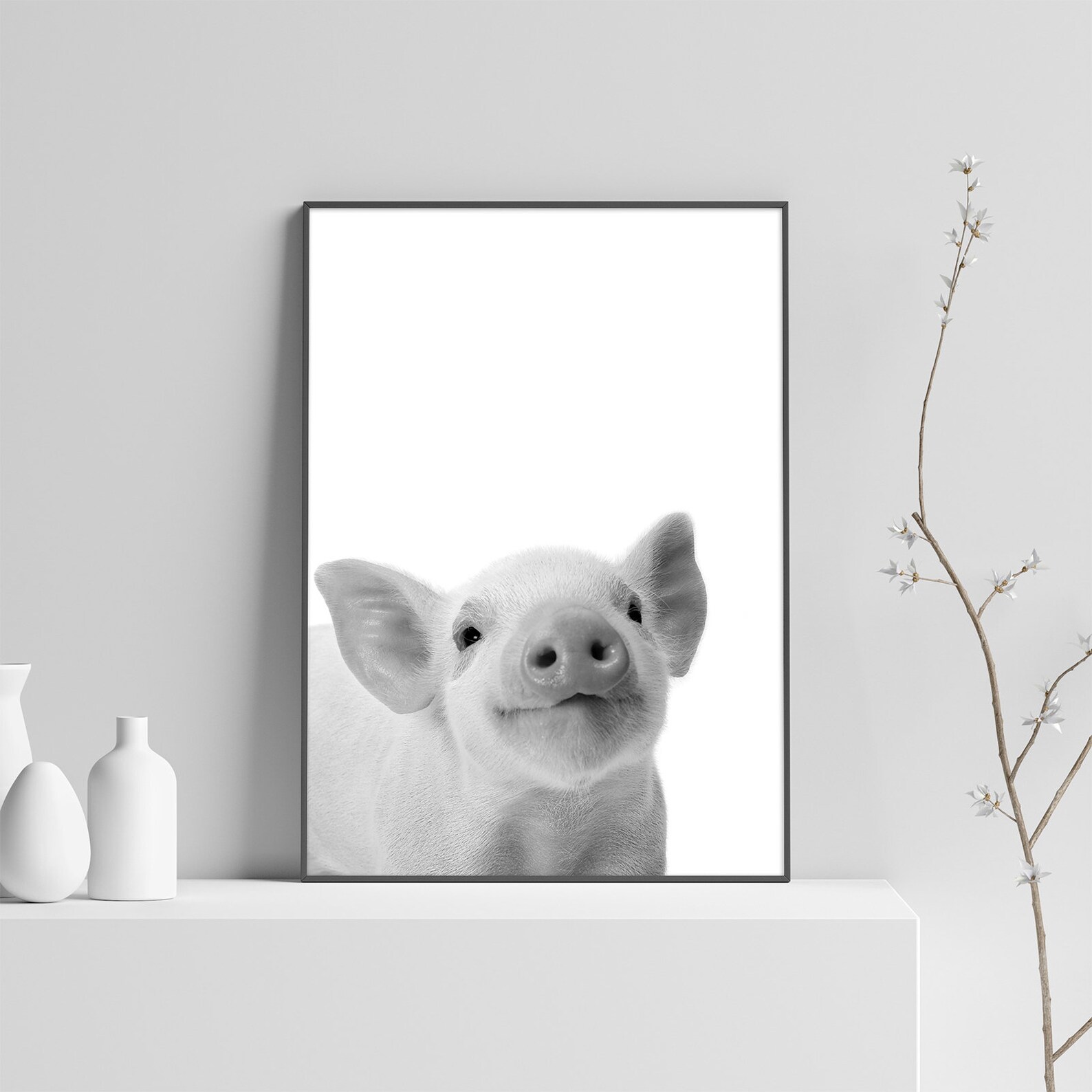 Pig Print Pig Wall Art Farmhouse Decor Piglet Print Baby Pig | Etsy