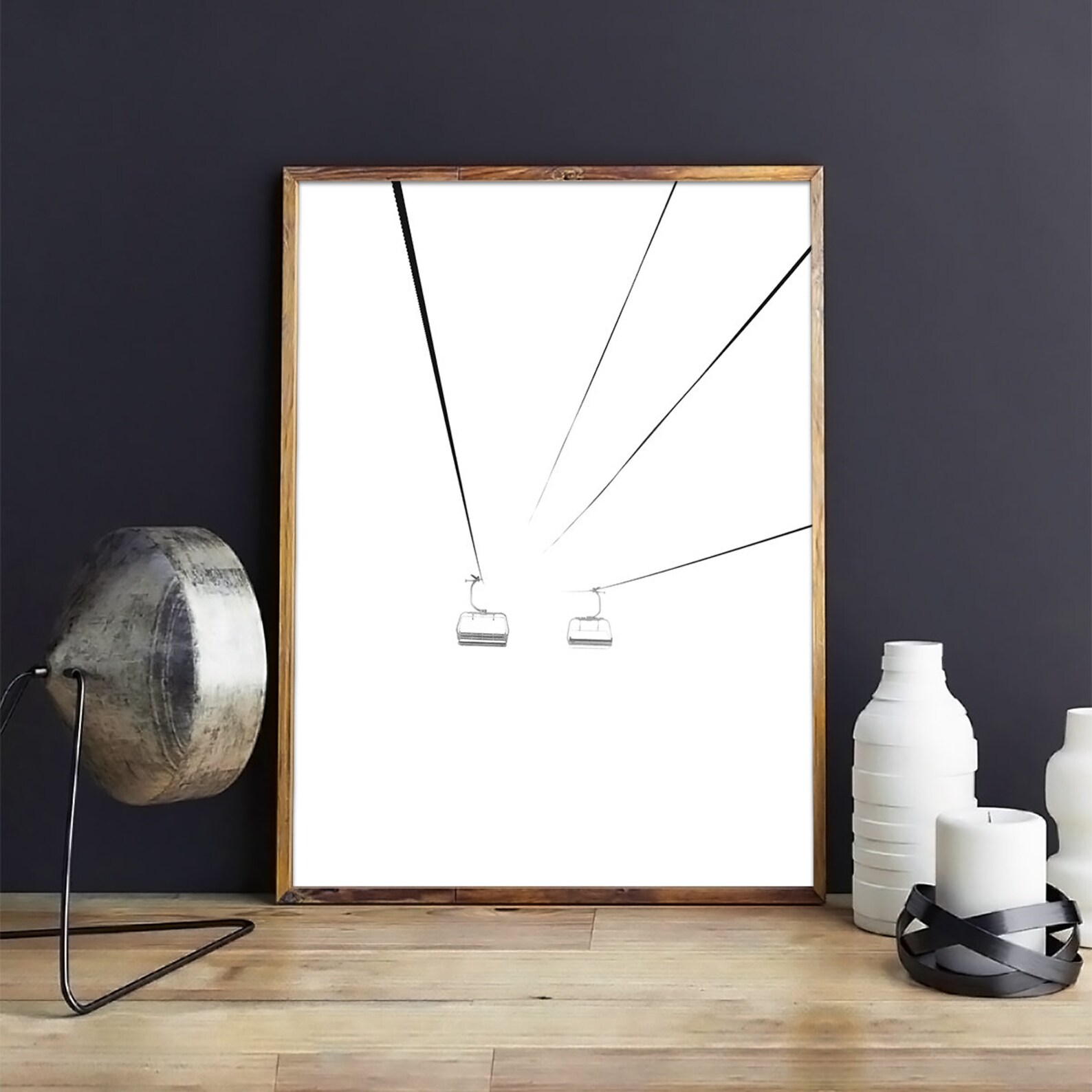 Ski Lift Print Ski Poster Nordic Art Mountain Print Snowboard - Etsy