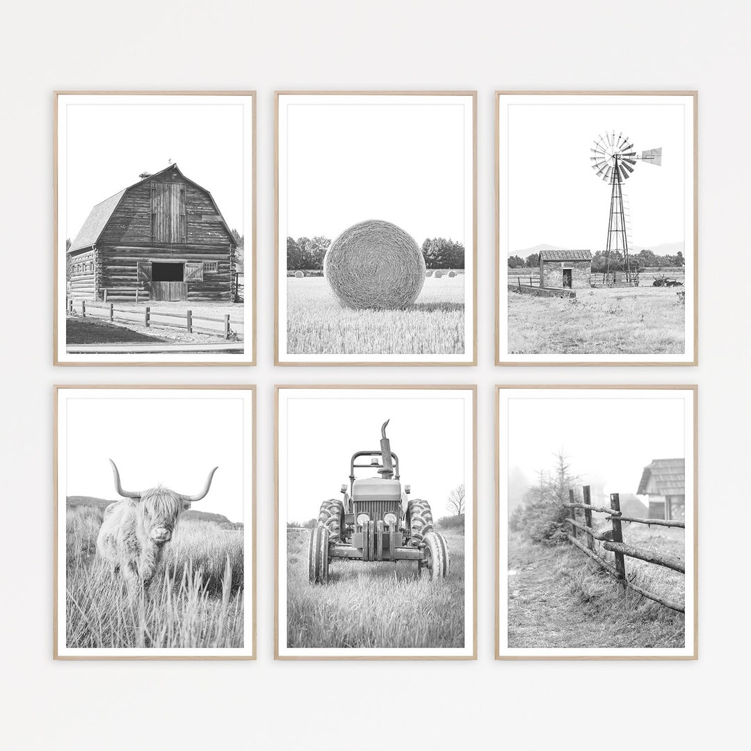 Modern Farmhouse Gallery Wall Print Set, Country Decor, Farm Poster ...