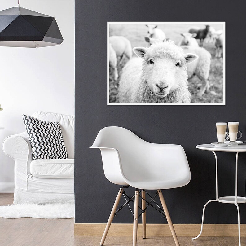 Sheep Wall Art Farmhouse Wall Art Country Print Black & White - Etsy