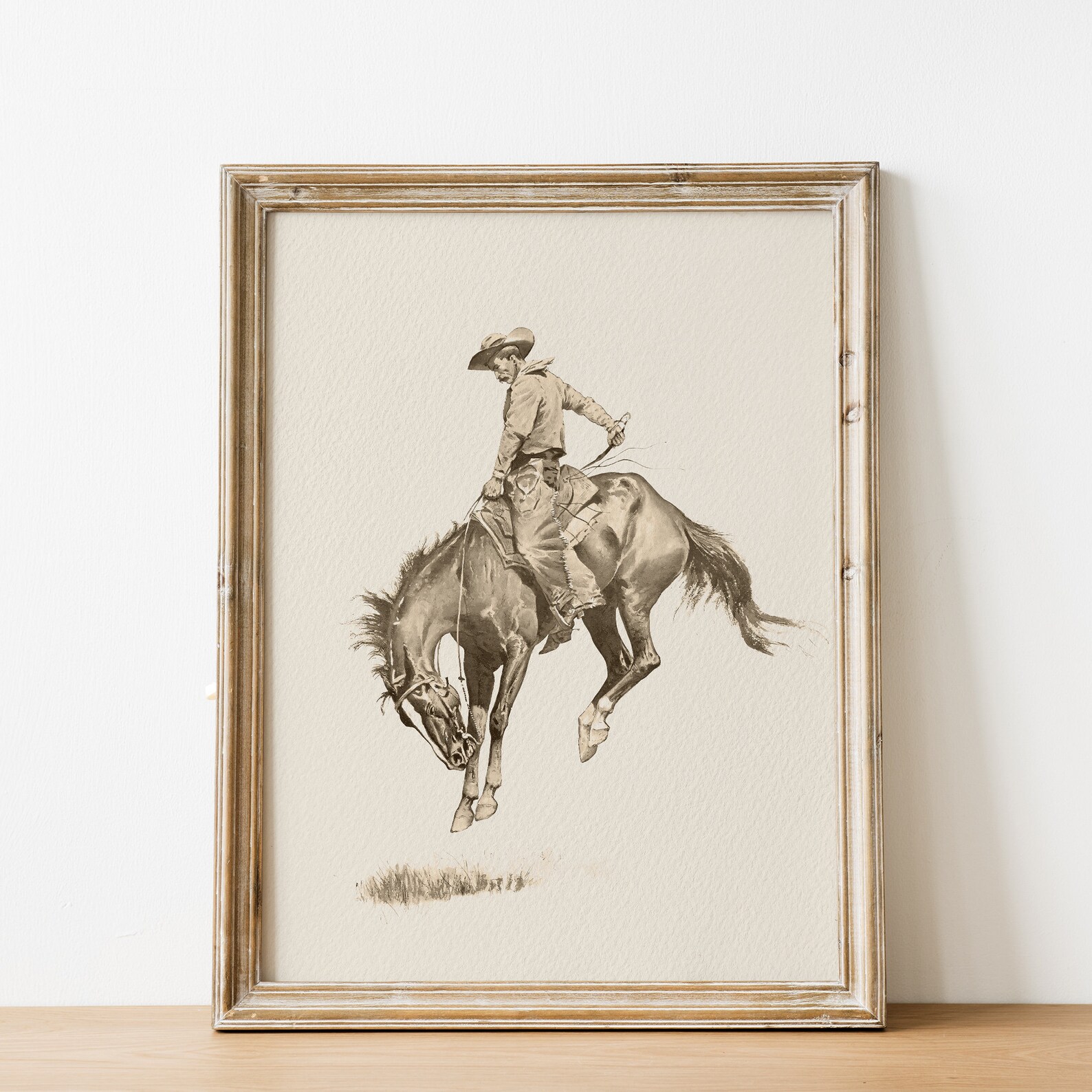 Vintage Cowboy Print Set: Western Ranch Decor, Neutral Country Prints ...