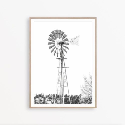 RUSTIC WALL ART Windmill Art Printable Farmhouse Decor - Etsy
