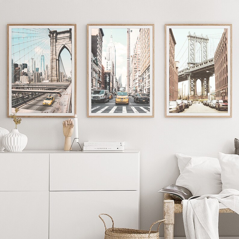 NYC Print Set of 3 Prints New York City Poster 3 Piece Wall - Etsy