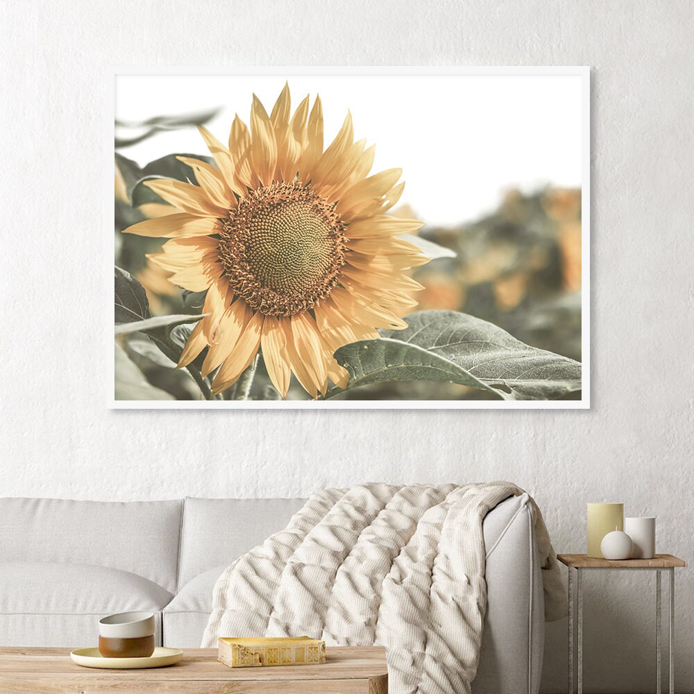 Sunflower Print Farmhouse Printable Botanical Art Print Farm | Etsy