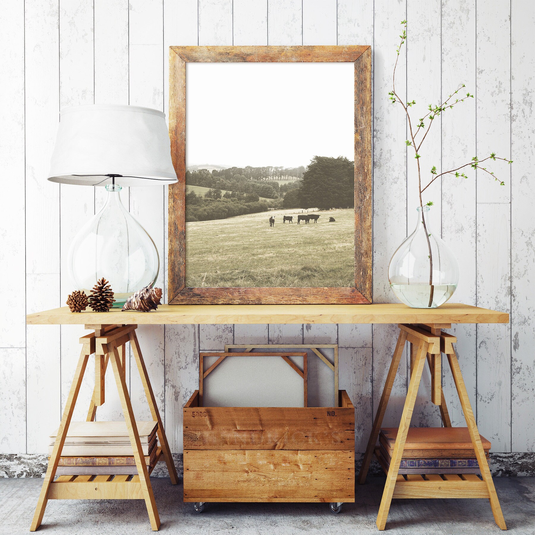 Cow Print Country Home Decor Rustic Printable Farmhouse Print | Etsy