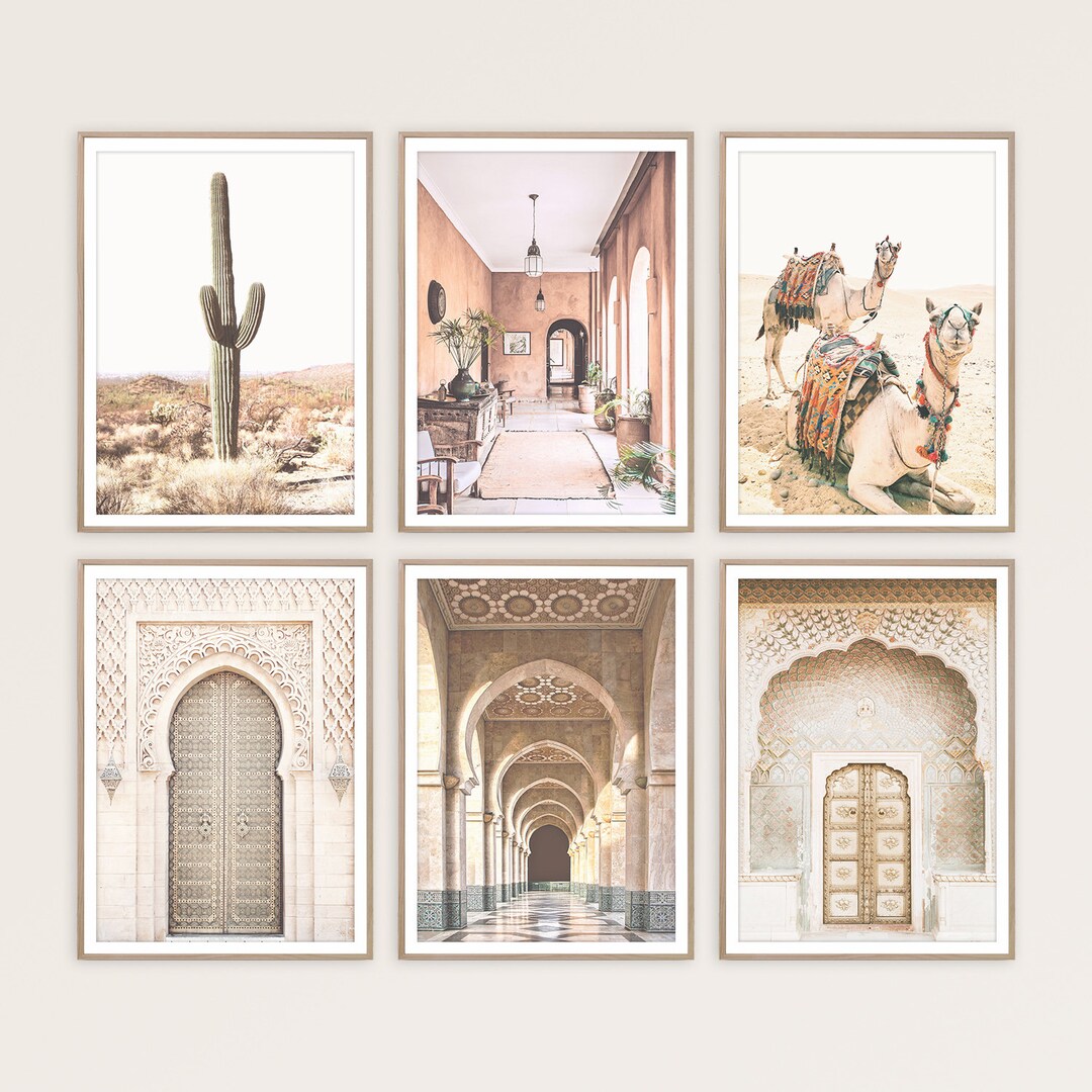 Moroccan Decor Set of 6 Prints Gallery Wall Prints Travel Poster Desert ...