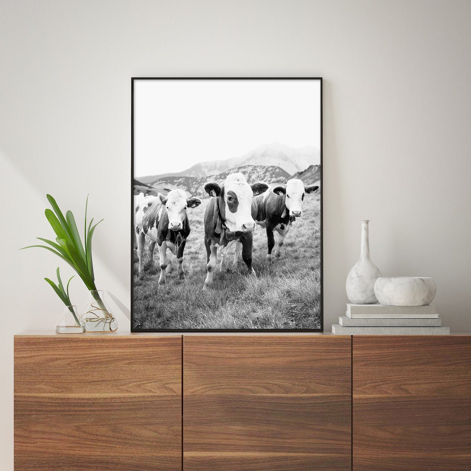 Cow Print Modern Farmhouse Wall Art Farm House Decor Cow | Etsy