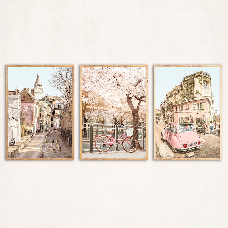 France Wall Art Set of 3 Posters Paris Print Pastel Decor - Etsy