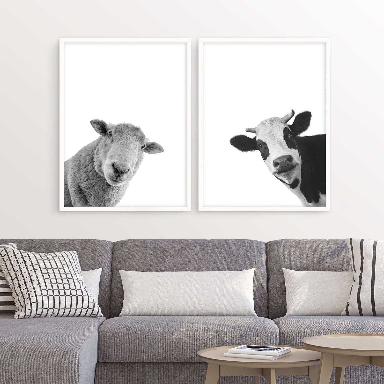 Farm Animal Print Set of 6 Prints Farmhouse Decor Cow Print - Etsy