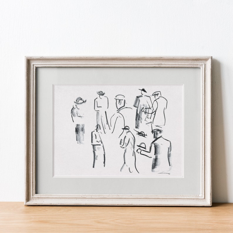 Minimalist Sketch Print Set, Abstract Figure Art, Vintage Architecture ...