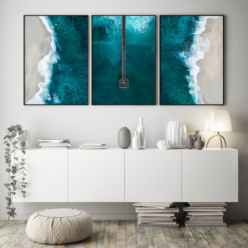 Ocean Print Wall Gallery Set of 3 Wall Art Coastal Print Ocean | Etsy