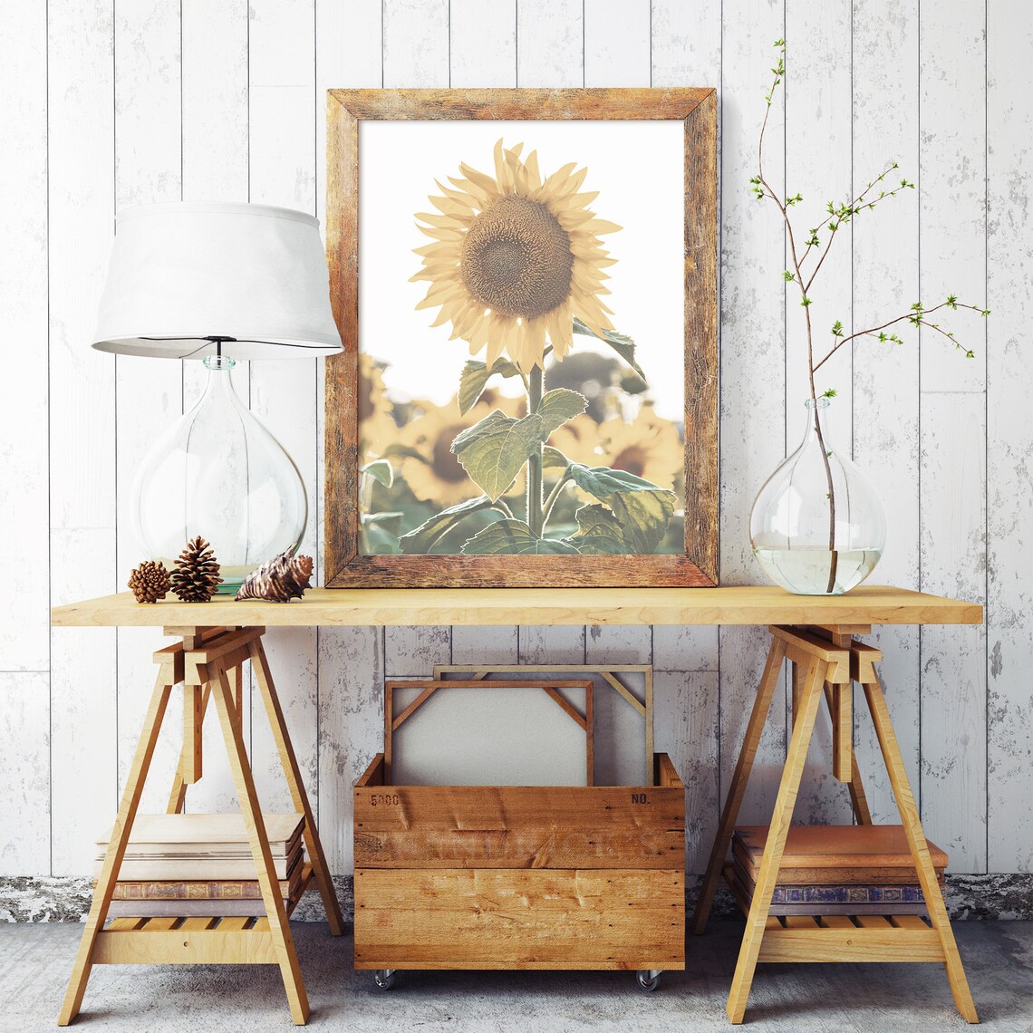 Sunflower Print Farmhouse Kitchen Decor Country Wall Art Farm | Etsy