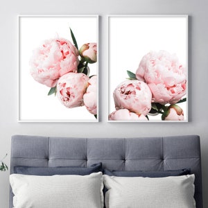 Peony Print Peonies Wall Art Set of 2 Printables Pink Flower Art Blush ...