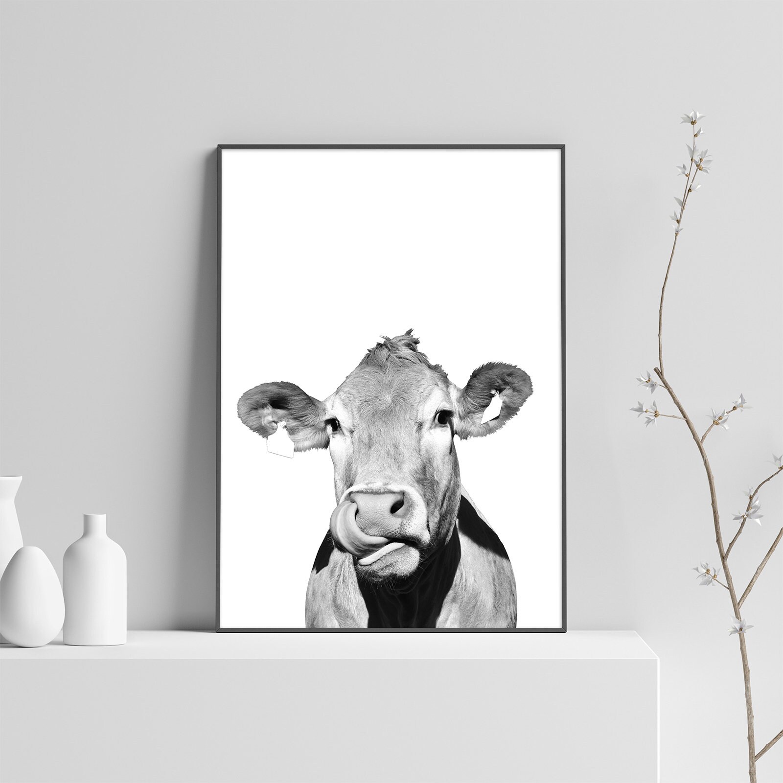 Cow Print Farmhouse Wall Decor Cow Wall Art Farm Decor Modern | Etsy
