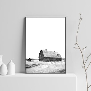 Farm Print Black and White Farmhouse Wall Art Country Print Rustic Art ...