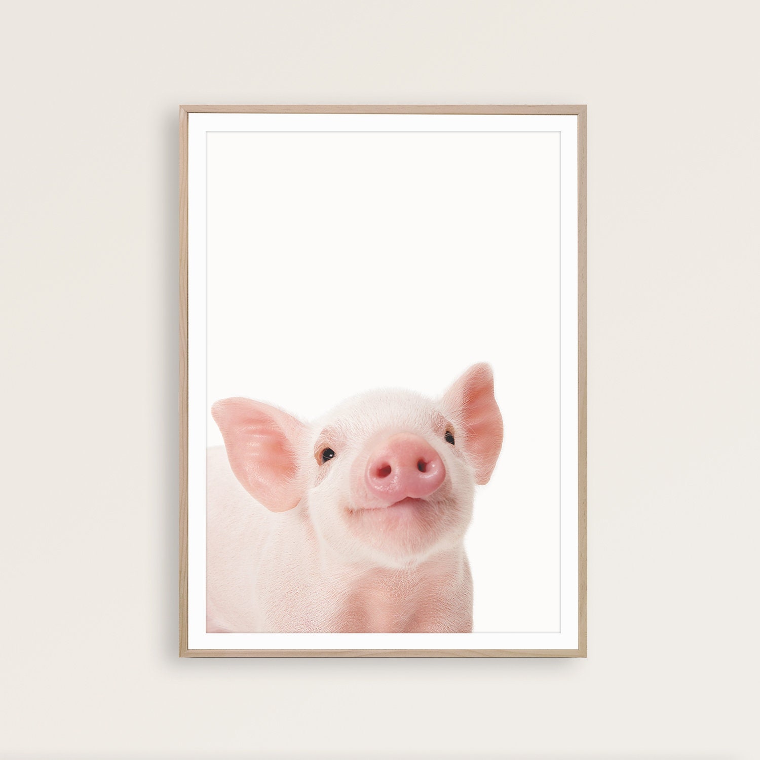 Pig Wall Art Farmhouse Decor Piglet Print Baby Pig Print Farm | Etsy