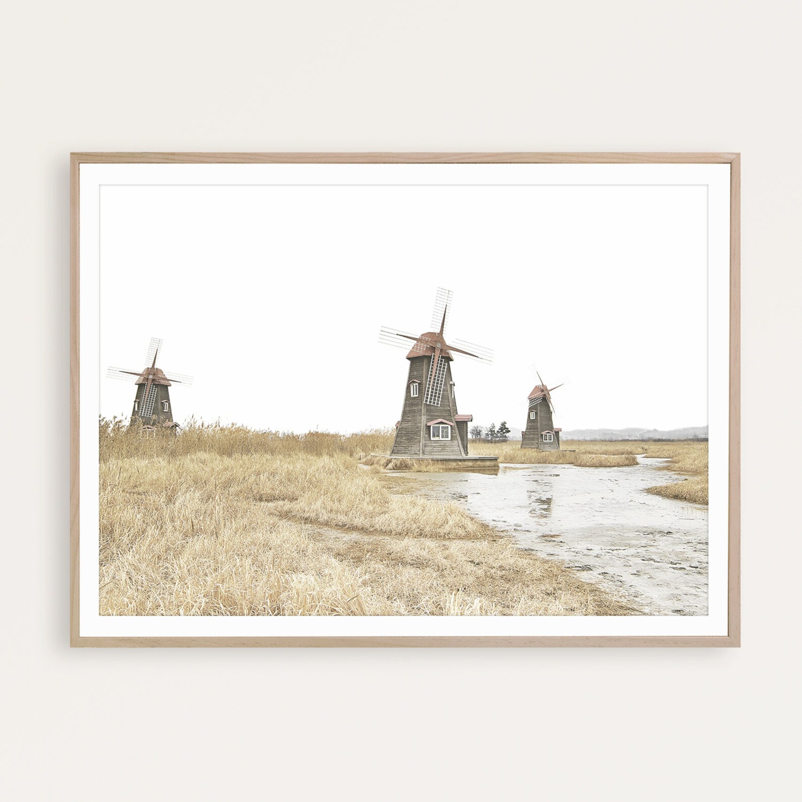Windmill Print Large Rustic Wall Art Farmhouse Poster Country - Etsy