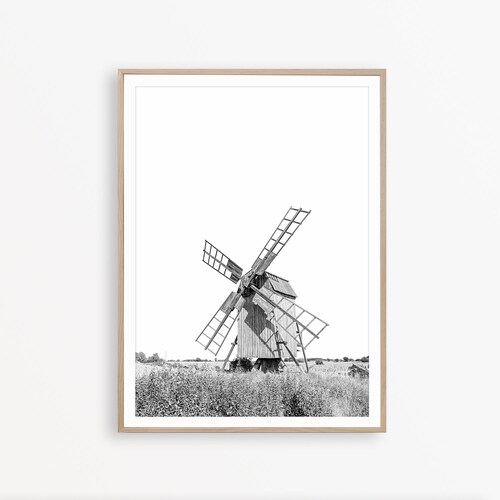 Set of 2 Wall Art Black and White Farm Print Farmhouse Art - Etsy