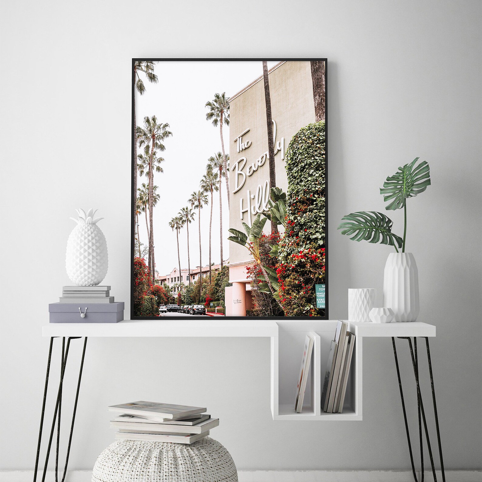 The Beverly Hills Hotel Poster Los Angeles Print Boho Decor | Etsy