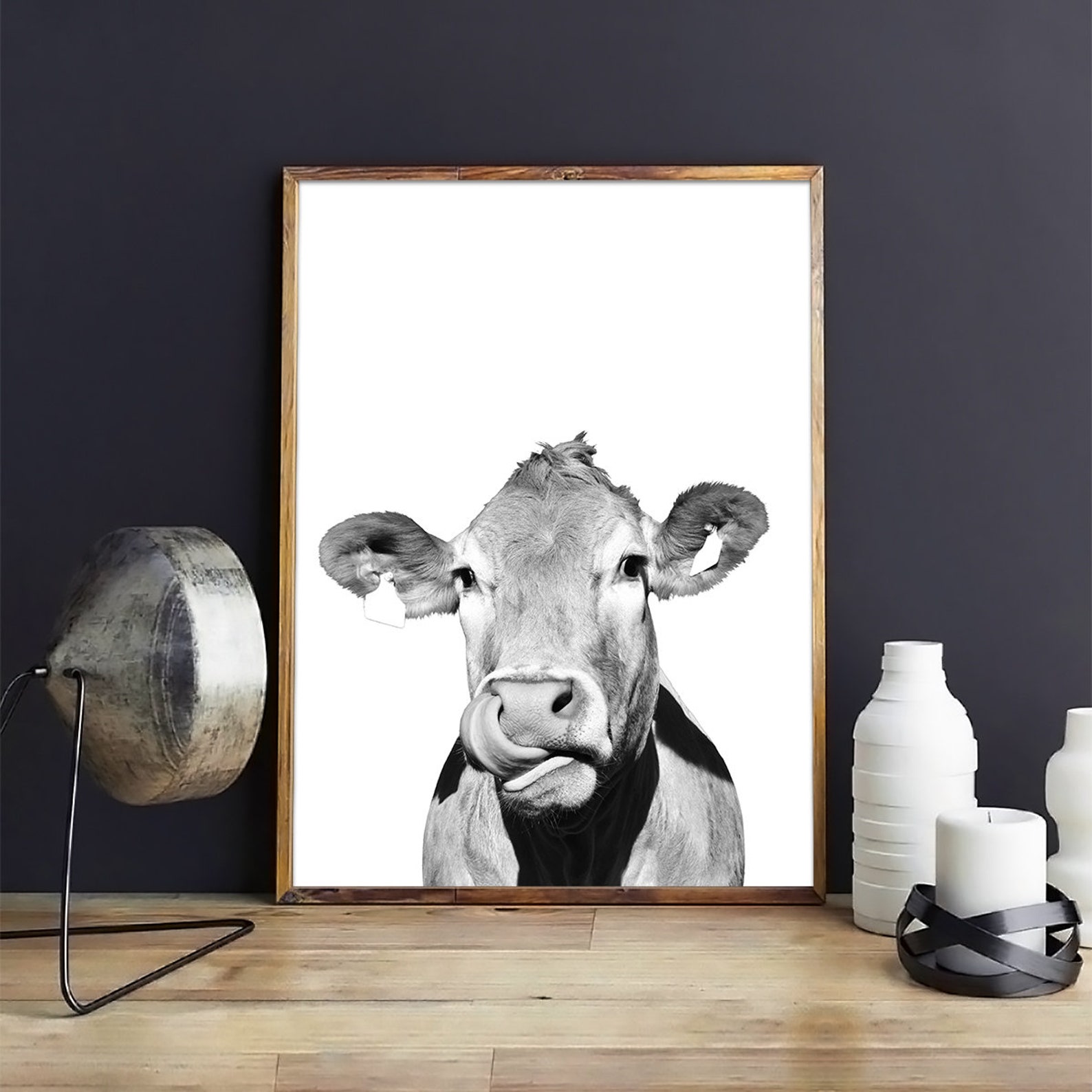 Cow Print Farmhouse Wall Decor Cow Wall Art Farm Decor Modern - Etsy