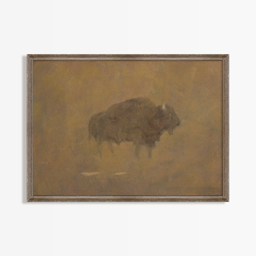 Vintage Buffalo Art Print: Western Ranch Decor, Southwestern Wall Art ...